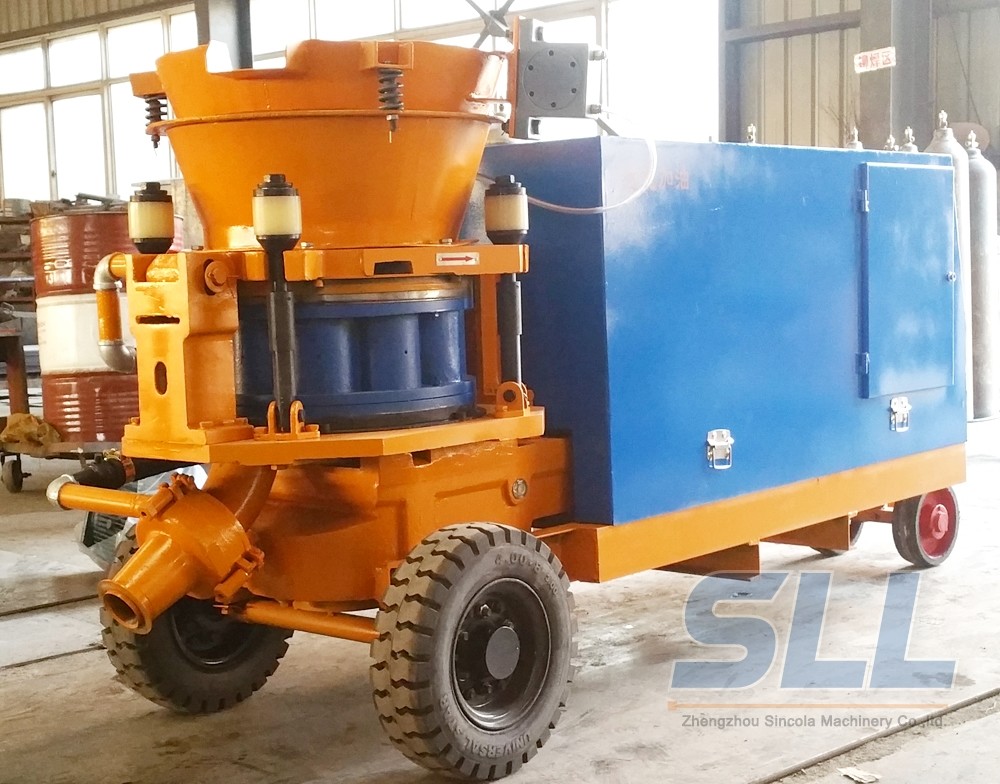 Diesel Engine Wet Shotcrete Machine 10m3/min With Air Compressor Working