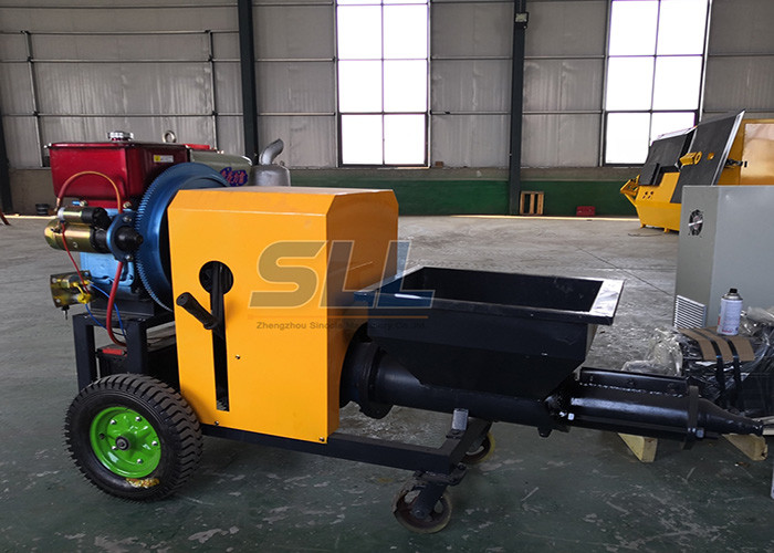 Diesel Mortar Spraying Machine / Cement Plaster Spray Machine With Wide ...